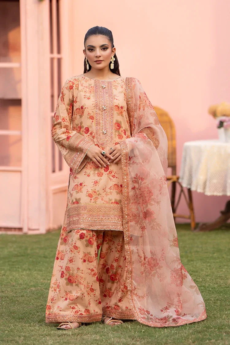 3-PC Stitched Embroidered Suit – Raja Sahib