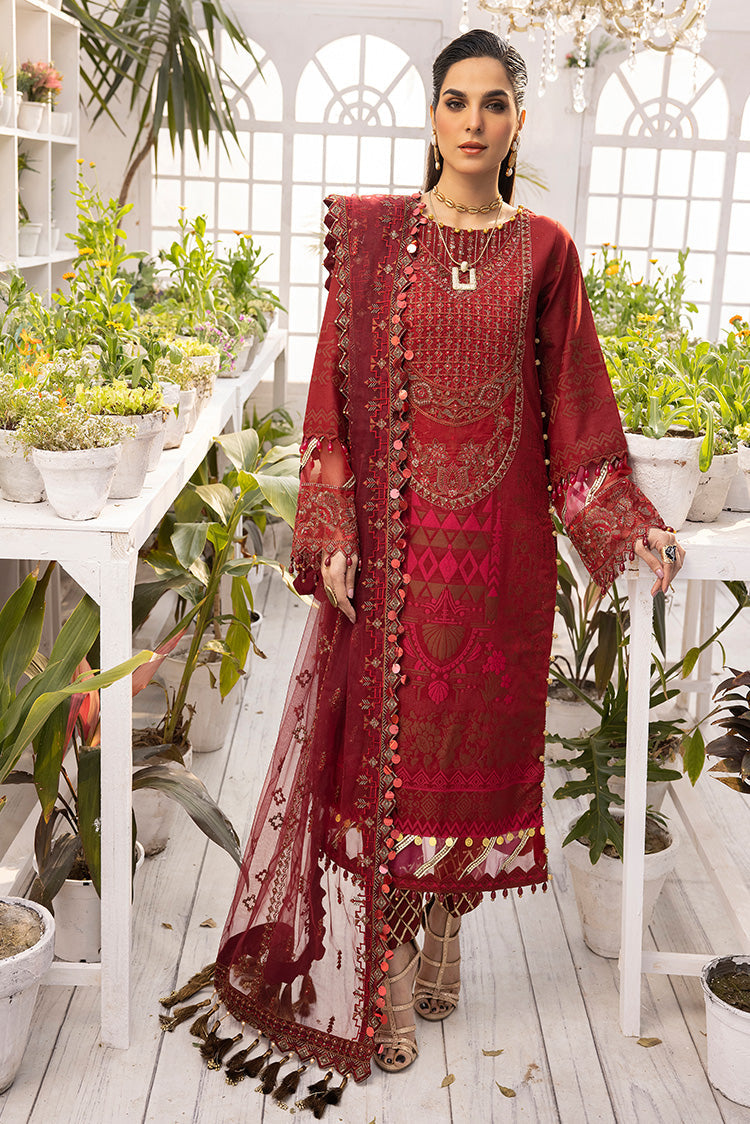 Ellena - 3-PC Unstitched Digital Printed Jacquard Suit – Raja Sahib
